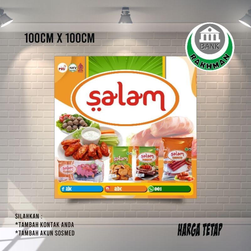 Jual SPANDUK BANNER SALAM FROZEN FOOD 100cmx100cm | Shopee Indonesia