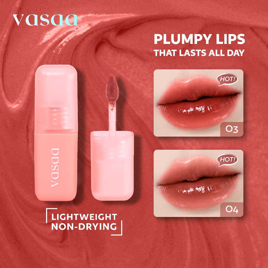 Jual Vasaa Liptint Glossy Stain 3g Lip Tint Glassy BPOM | Shopee Indonesia