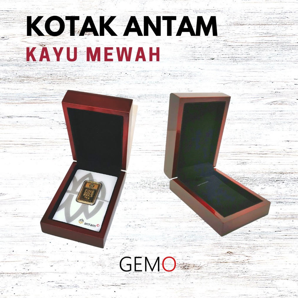 Jual 12.12 MALL Kotak Kartu Emas Antam Berbahan Kayu Mewah / Box Tempat ...