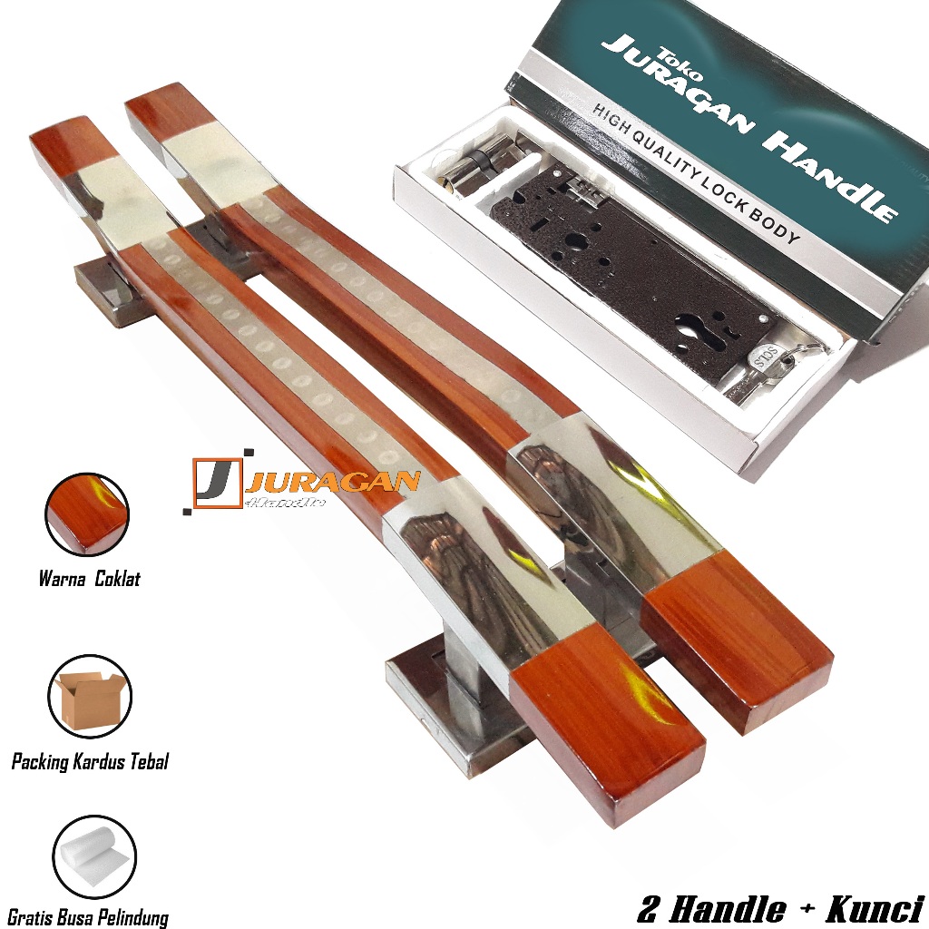 Jual Gagang Pintu 2 Minimalis 45 cm dan Kunci Pintu Besar Pull Handle ...