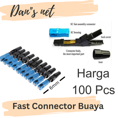 Jual [100PCS] Fast Connector Buaya 6mm SC-UPC SM FIBER OPTIC | Shopee ...
