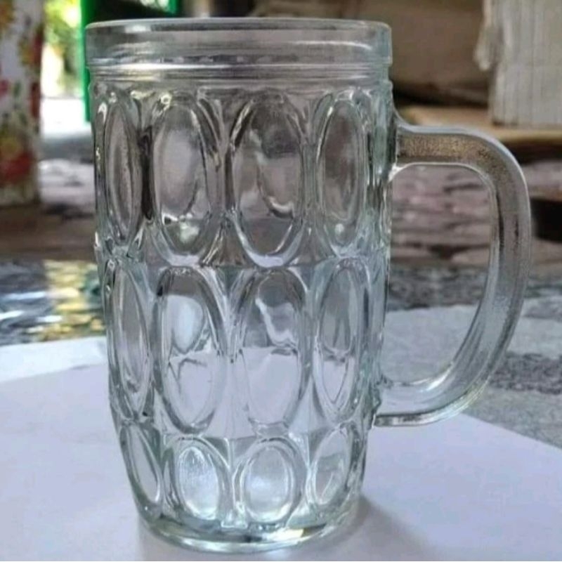 Jual Gelas gagang besar kaca beling/gelas es teh/gelas bir(harga 1pcs) | Shopee Indonesia