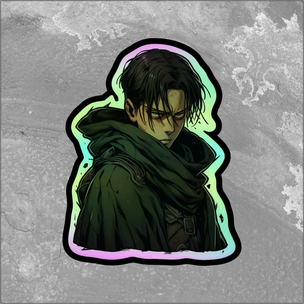 Jual Sticker Anime Attack On Titan Levi Ackerman Hologram 7cm | Shopee ...