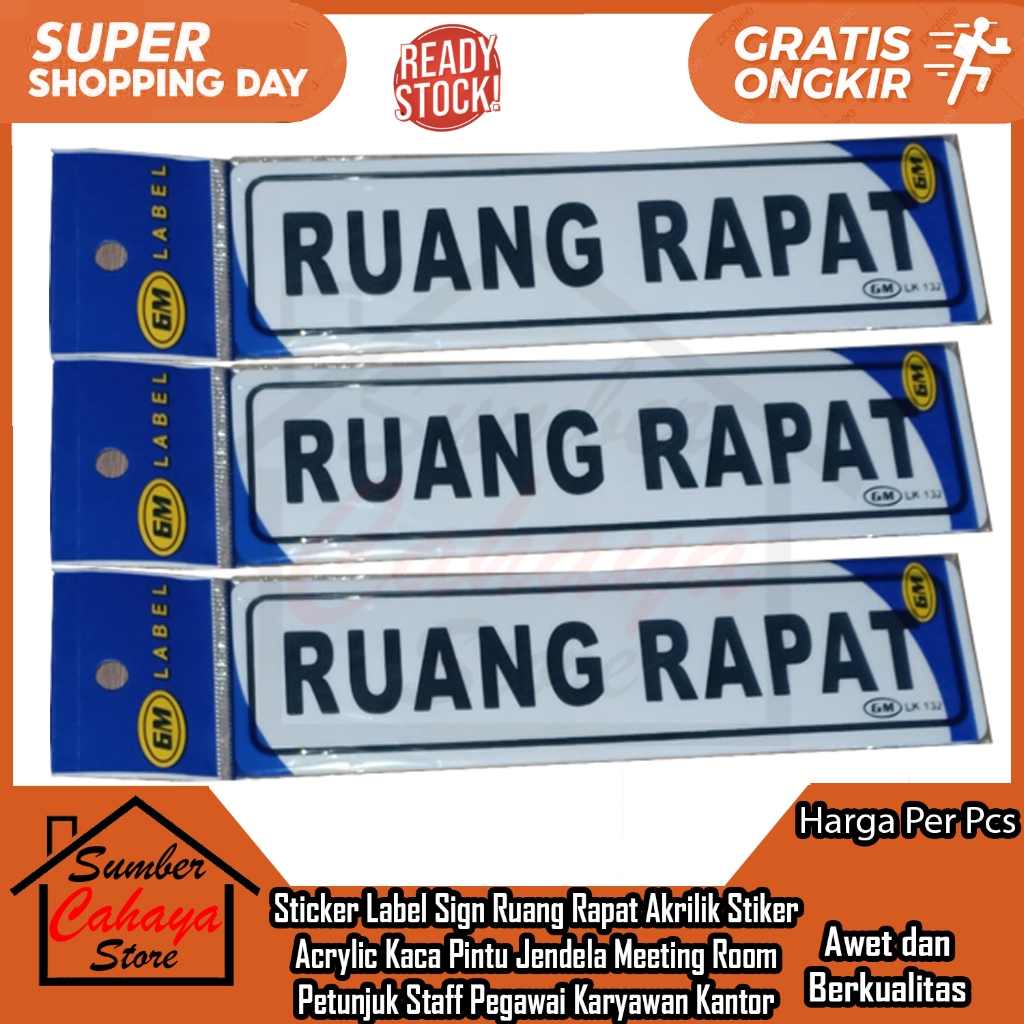 Jual LABEL MEETING ROOM RUANG RAPAT LK 132 AKRILIK SIGN ACRYLIC ...