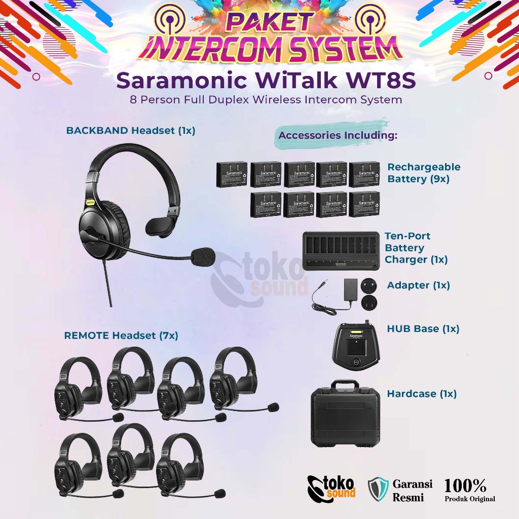 Jual Saramonic WiTalk WT8S - 8 Person Full Duplex Wireless Intercom System | Shopee Indonesia