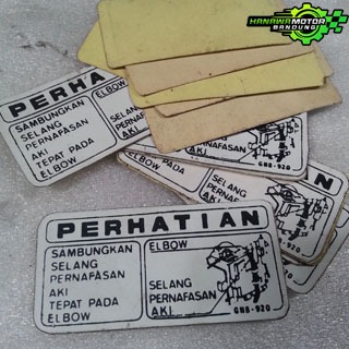 Jual stiker sticker perhatian box tempat accu stiker lis transmisi ...