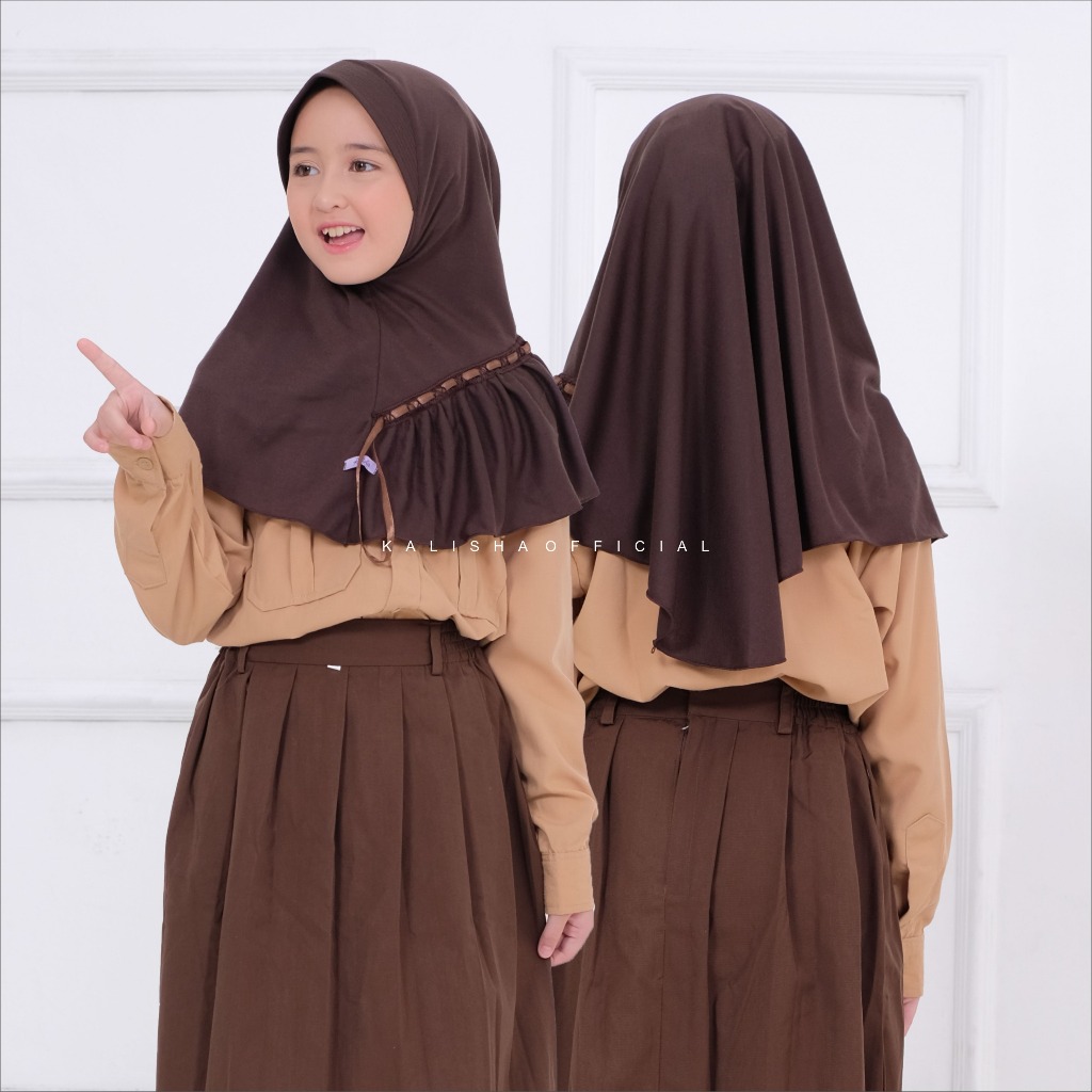 Jual Hijab Serut Sekolah Jilbab Sekolah Amira Serut Samping Hijab Anak ...