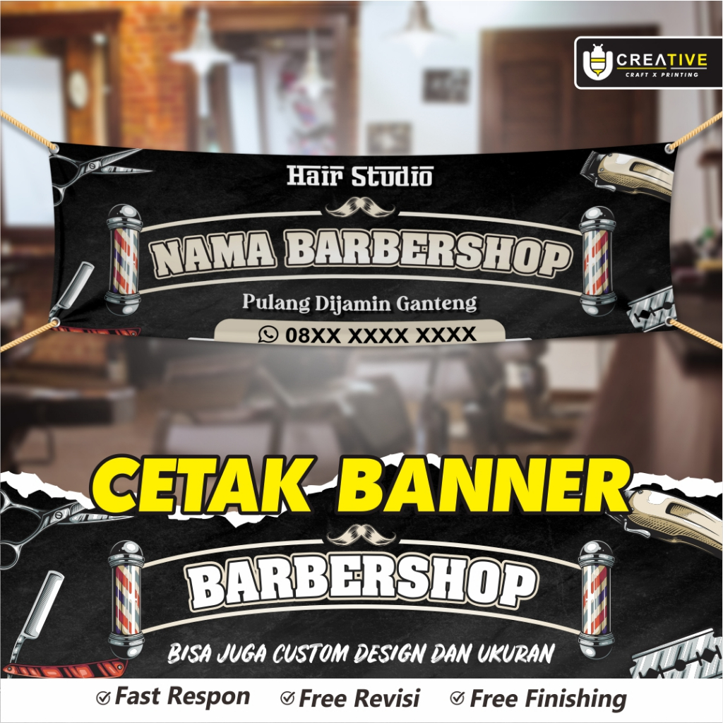 Jual Cetak Banner Barbershop / Pangkas Rambut (Fast Respon, Free Revisi ...