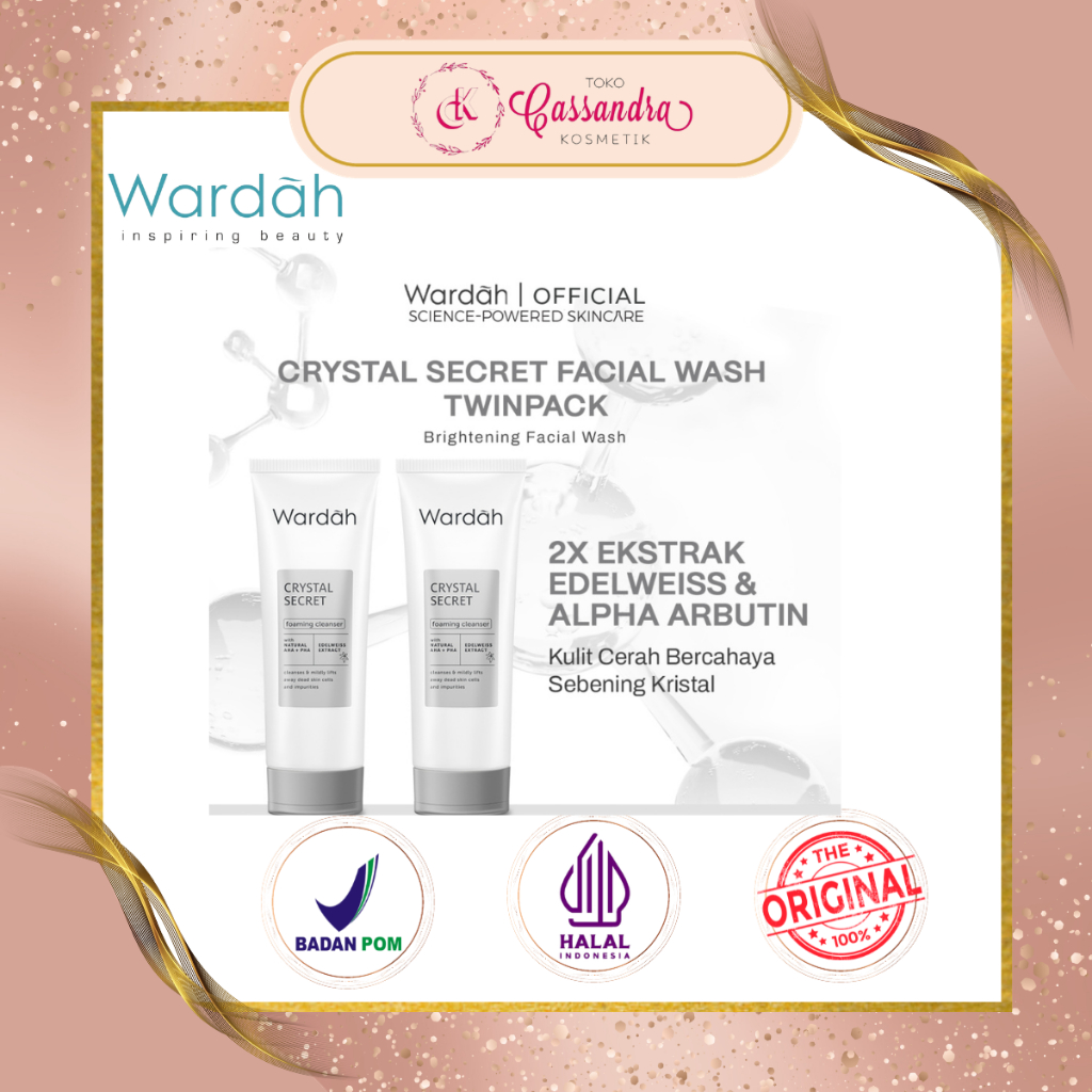 Jual WARDAH CRYSTAL SECRET FACIAL WASH WITH NATURAL AHA 100ml | Shopee ...