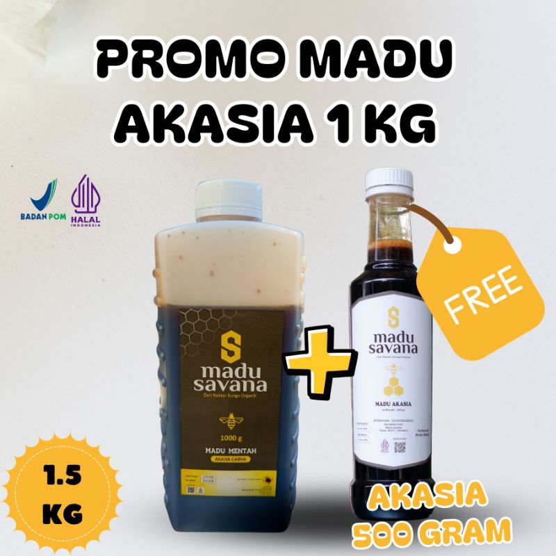 Jual Madu Akasia 1kg Hutan Gratis 500gram Akasia | Shopee Indonesia