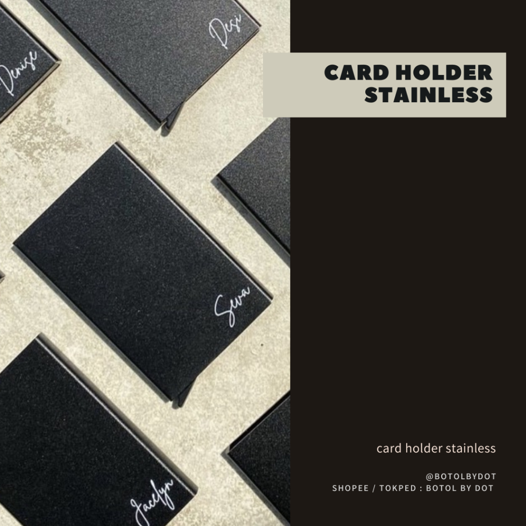 Jual Card Holder Stainless / Pop Up Card Holder / Tempat Kartu Nama ...