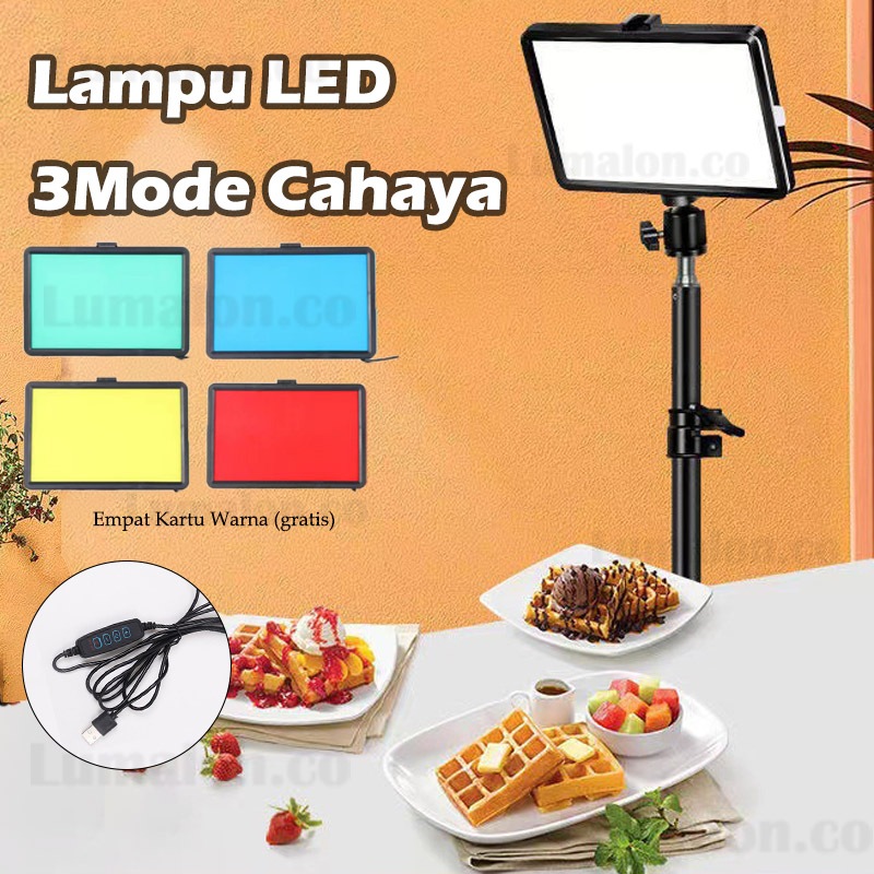 Jual 8 Inci Lampu LED Gratis Empat Kartu Warna Fotografi Live Vlogging USB Powered 6000K USB ...