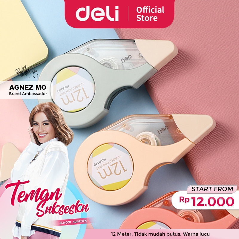 Jual Deli Correction Tape / Pita Koreksi 12 M Lucu Warna Pastel 8149 ...