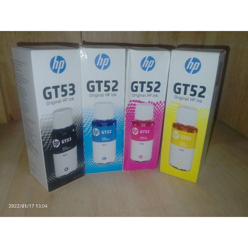 Jual tinta printer HP GT52 GT53 warna lengkap ya | Shopee Indonesia