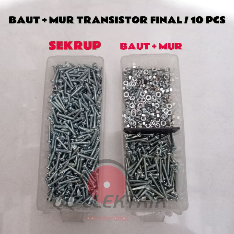 Jual BAUT + MUR TRANSISTOR FINAL 3MM / SEKRUP PER 10 PCS | Shopee Indonesia