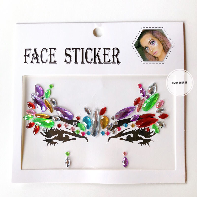 Jual STICKER FACE GEMS / STICKER DIAMOND CRYSTAL FACE STICKER ...