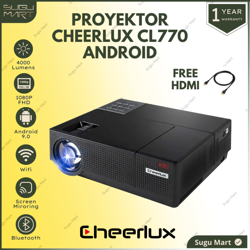 Jual Cheerlux CL770 Android | Proyektor Cheerlux CL770 Android Wifi ...