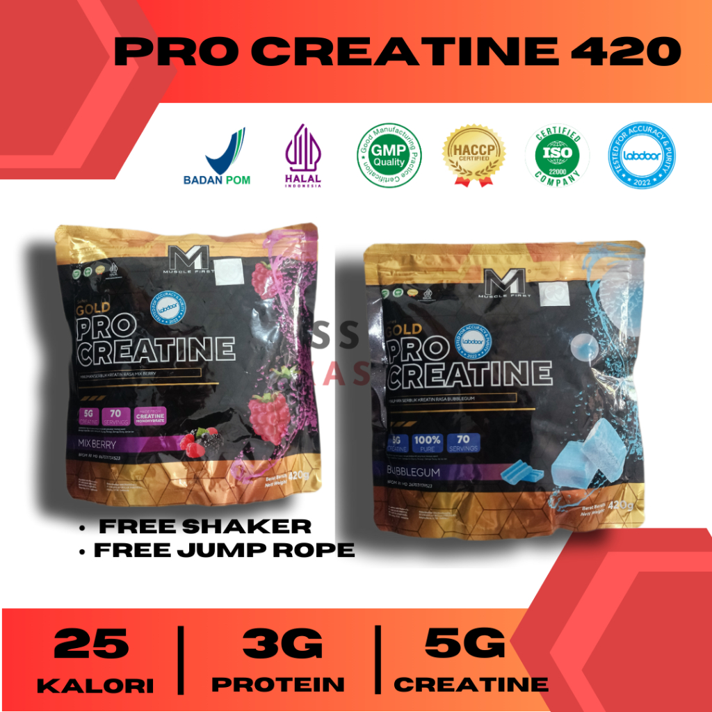 Jual MUSCLE FIRST PRO CREATINE 420 GRAM HALAL, LABDOOR, BPOM, HACCP ...