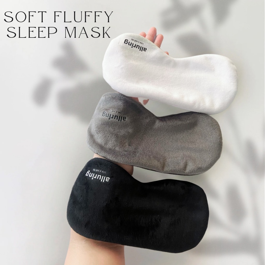 Jual ALLURING Fluffy Sleep Mask | Penutup mata tidur bulu halus ...