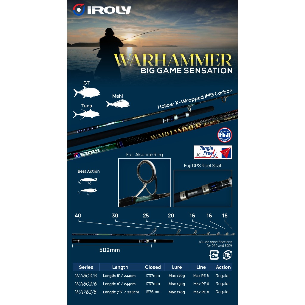 Jual Stick Joran Popping IROLY WARHAMMER | ROD Popping IROLY WARHAMMER ...