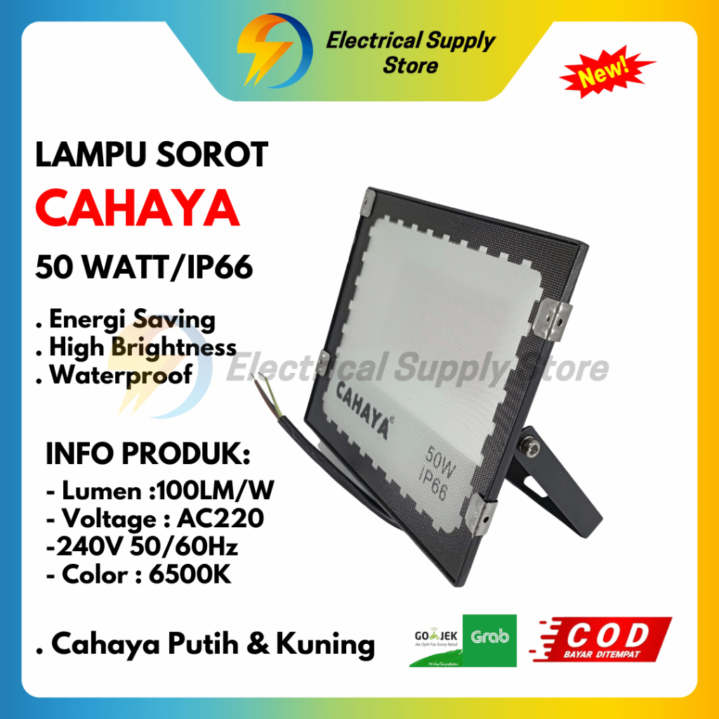 Jual LAMPU SOROT LED AC CAHAYA TEMBAK 50W IP66 OUTDOOR / KAP SOROT LED PUTIH & KUNING | Shopee ...