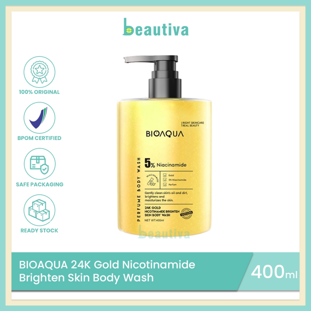 Jual BIOAQUA 24K Gold Nicotinamide Body Wash 400ml | Shopee Indonesia