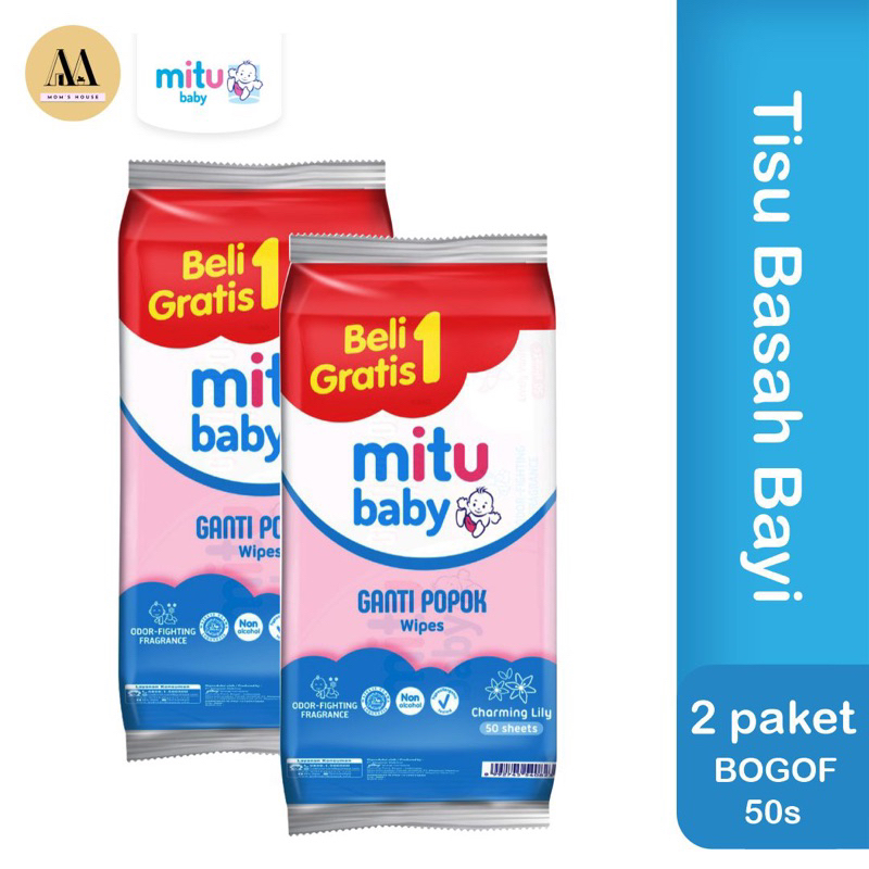 Jual Mitu Baby Tisu Basah Ganti Popok Buy1 get 1 50’sheet [2 Paket] | Shopee Indonesia