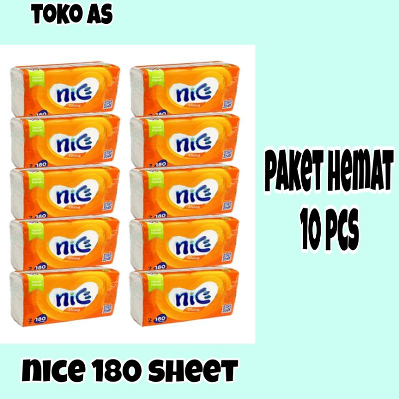 Jual Tisu Tissue Nice 180 sheet 5 / 6 / 8 / 10 pack | Shopee Indonesia