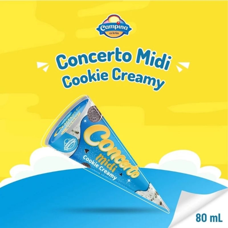 Jual ice cream Campina concerto midi / eskrim corn /cookies creamy ...