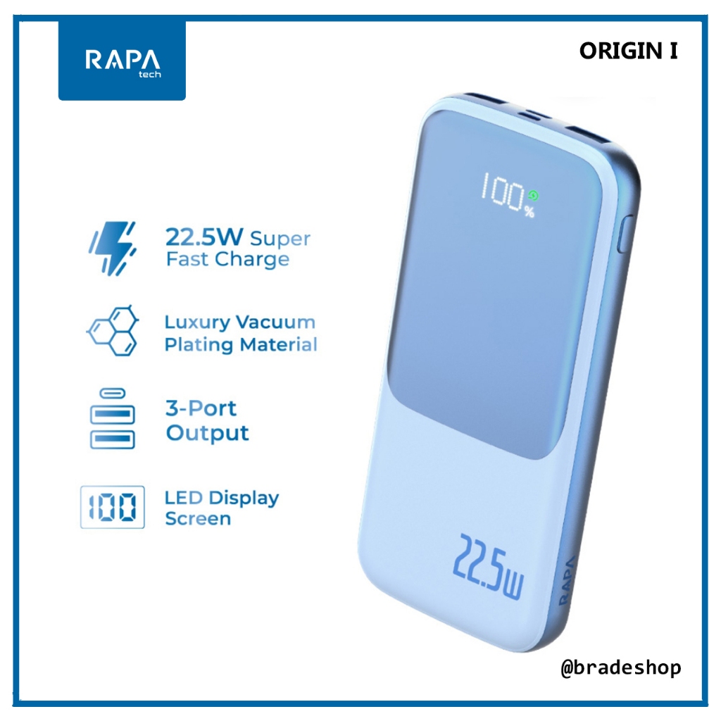 Jual Power Bank 10000 Mah Rapa Tech 22,5W LED Display PD20W Premium ...