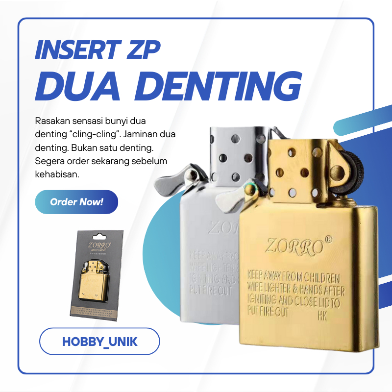 Jual Insert Korek Api Zp Zorro 2 Denting Dua Suara Limited Edition ...