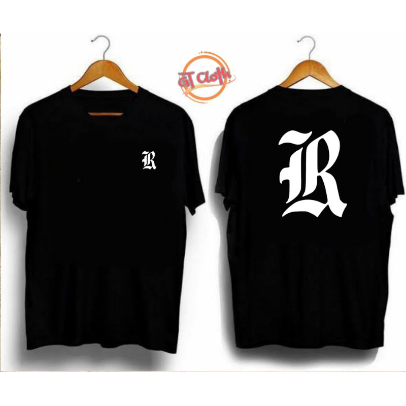 Jual LOGO Inisial Nama Huruf R Old English Baju Kaos Distro Premium ...