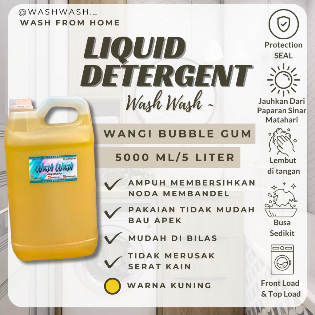 Jual Detergent isi 5000ml By WashWash (Wash From Home) | Shopee Indonesia