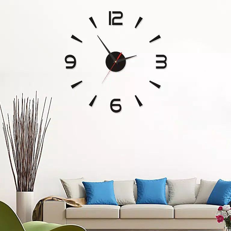 Jual 78 JAM DINDING DIY 3D BESAR DIAMETER 40 cm Tempel Besar huruf ...