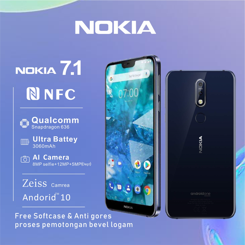 Jual Nokia 7.1-NFC | 4GB+64GB |support all sim | garansi indodesia ...