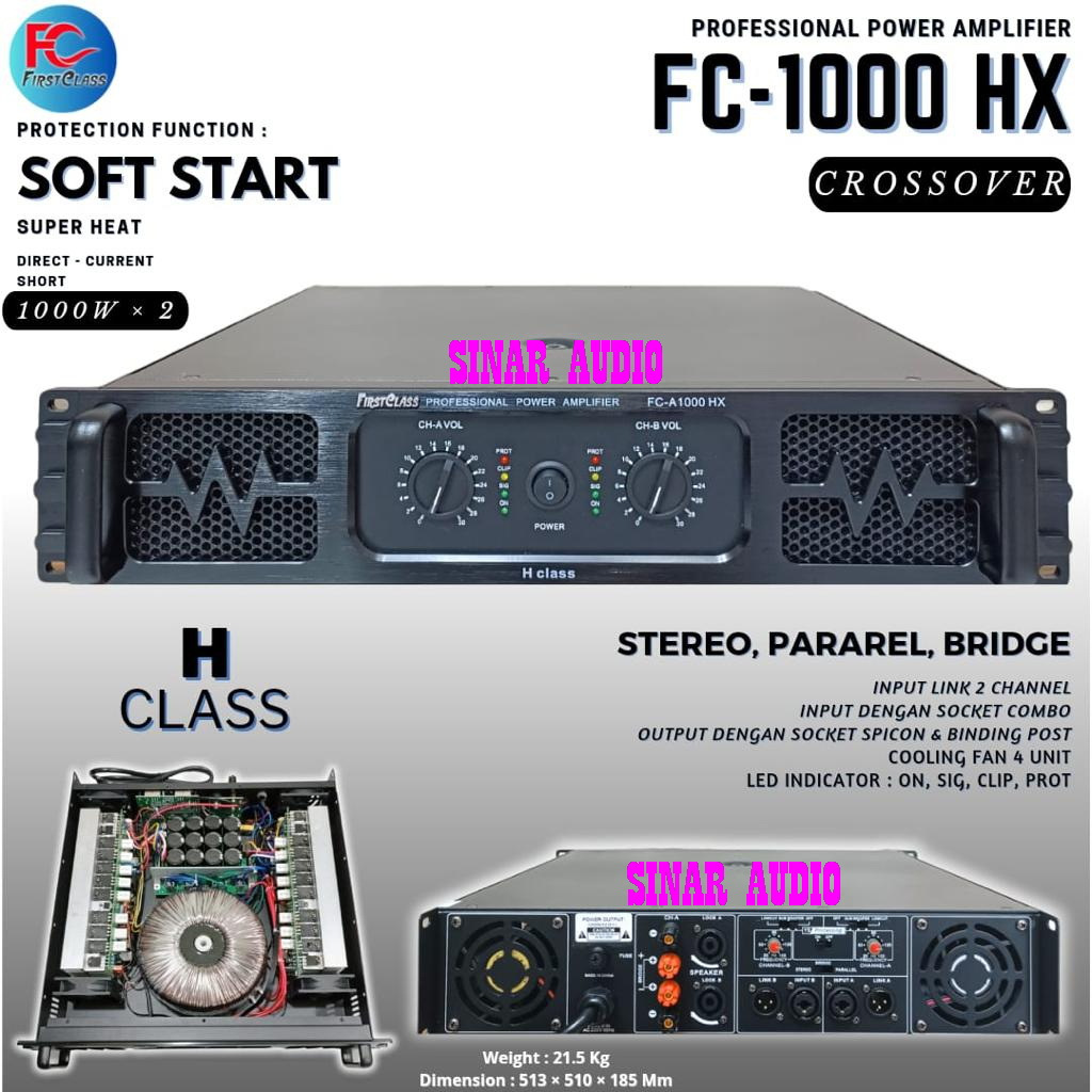 Jual POWER AMPLI FIRSTCLASS FCA 1000HX FCA1000 HX FC 1000HX 2 CHANNEL ...