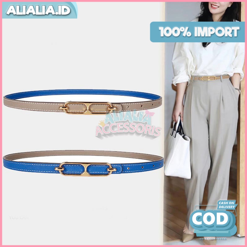 Jual Ikat Pinggang Wanita Belt Sabuk Kulit Fashion Korea Gesper Warna ...