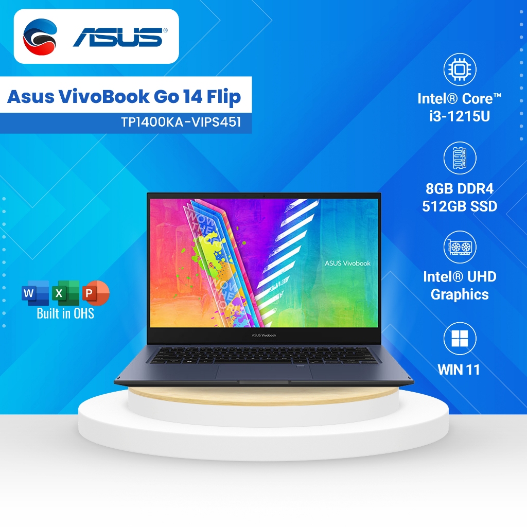 Jual ASUS Laptop Vivobook Go 14 Flip TP1400KA VIPS451 Intel N4500 8GB ...