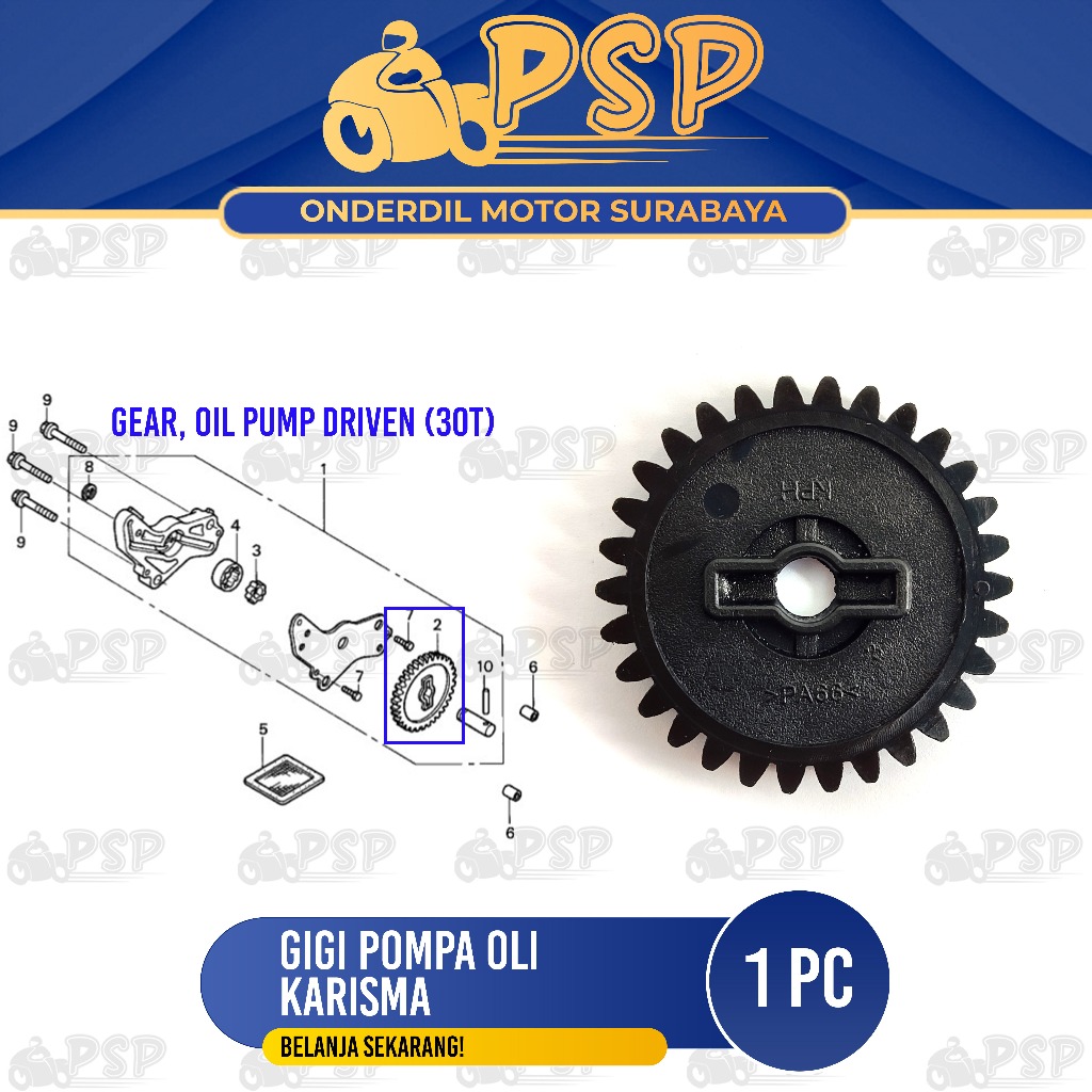 Jual Gigi Pompa Oli Karisma - Ger Gir Gear Pompa Oli Gear Oil Pump Driven Honda Supra X 125 Lama ...