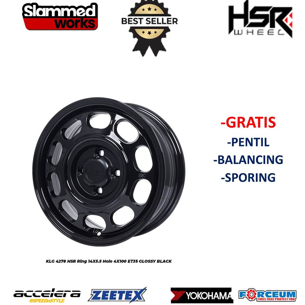 Jual VELG MOBIL BRIO TYPE KLG 4278 HSR R14X55 H4x100 ET35 GLOSSY BLACK ...
