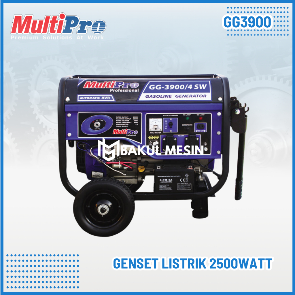 Jual mesin genset bensin GG3900 MULTIPRO GG 3900 generator set 2500watt | Shopee Indonesia