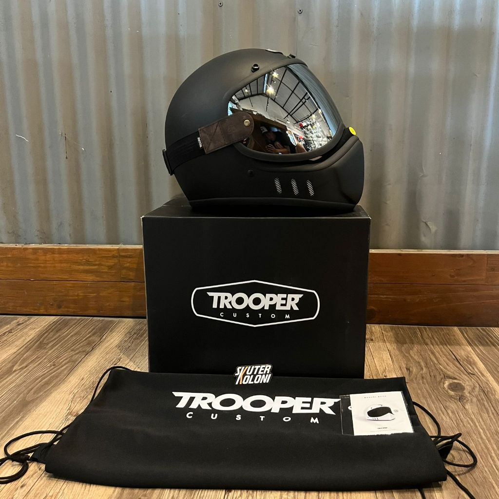 Jual TROOPER X-9 lite helmet Full face X9 Helm motor - Black matte ...
