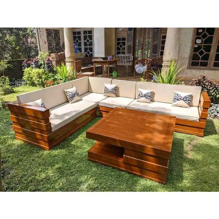 Jual Kursi tamu sudut Box minimalis Jumbo kayu jati | Shopee Indonesia