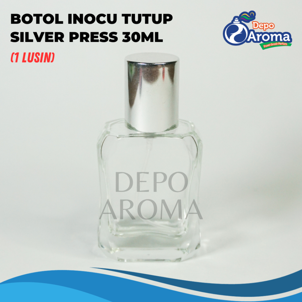 Jual Botol Parfum Inocu Press/Crimping Tutup Silver 30ml (1 Lusin ...