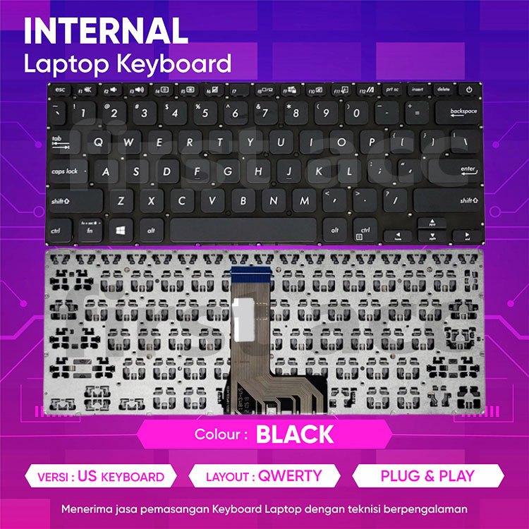 Jual Keyboard Laptop Asus P1411CJ P1411CJA Series Hitam New | Shopee ...