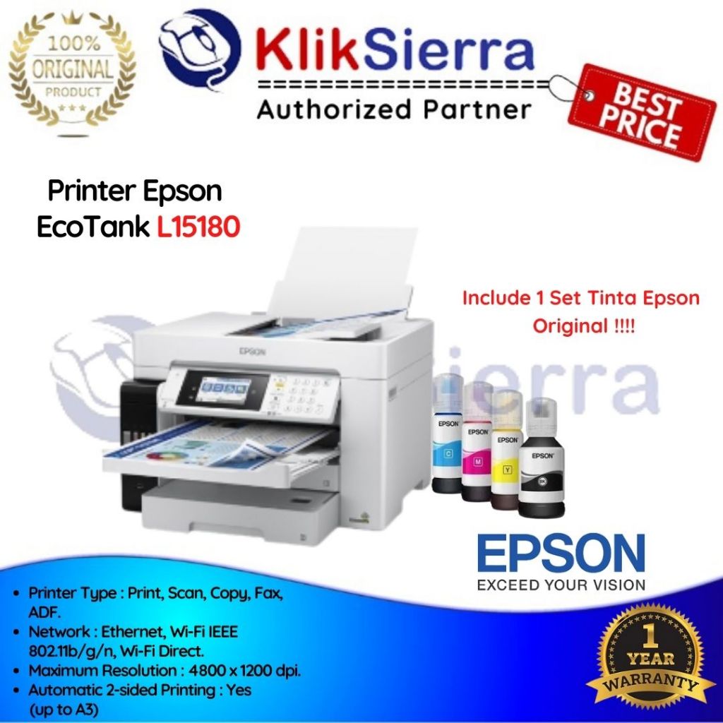 Jual Printer Epson EcoTank L15180 L15180-TKDN A3 Wi-Fi Duplex AIO ...