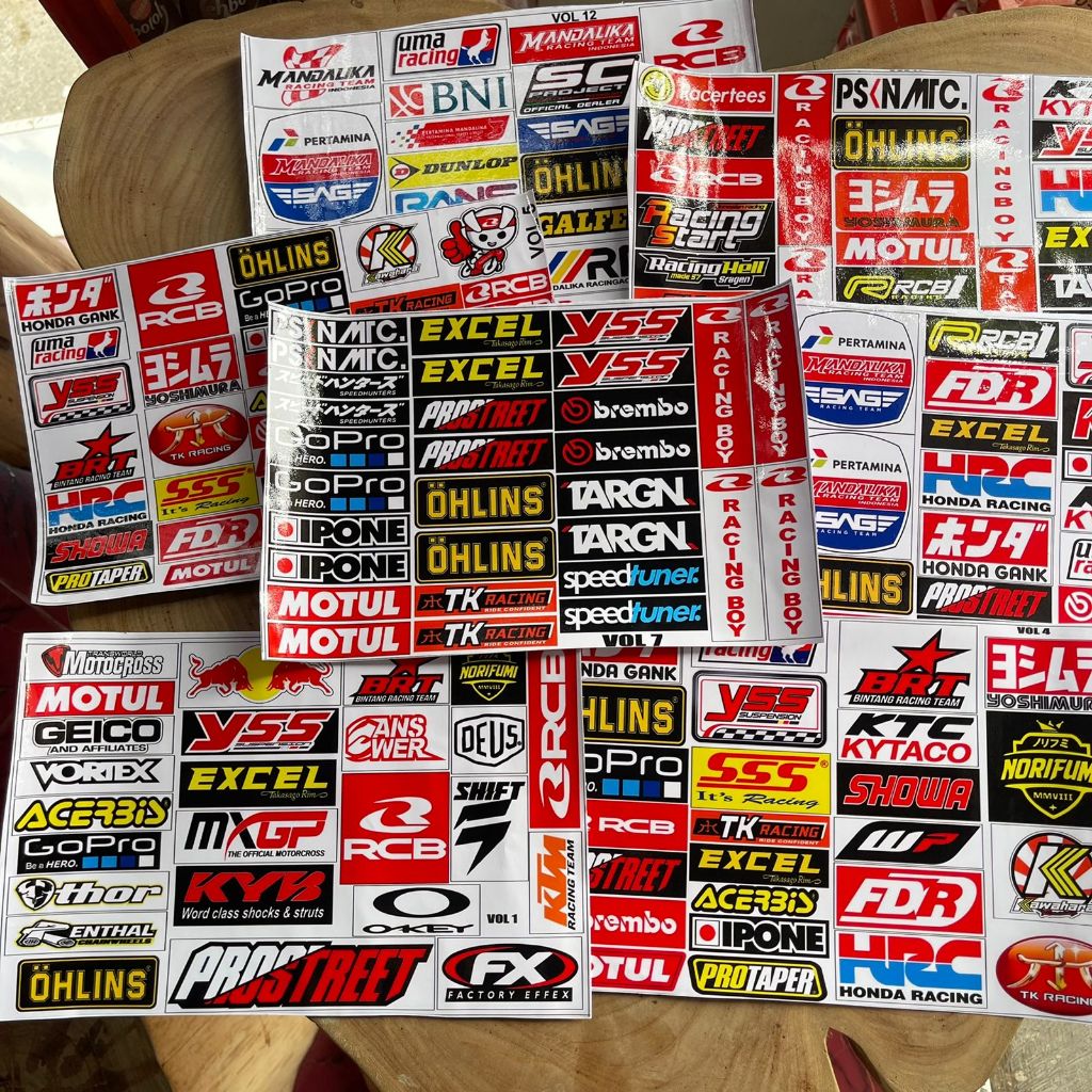 Jual Sticker Pack Racing Stiker Motor harga perlembar sudah laminasi ...