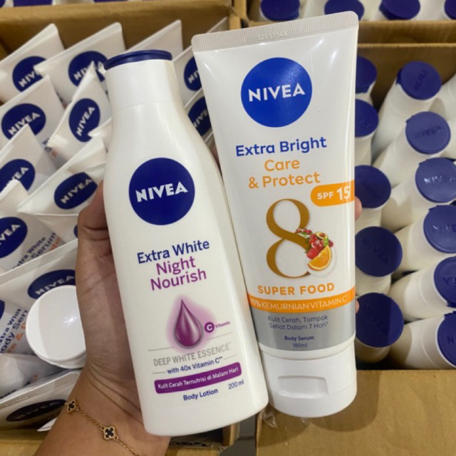 Jual NIVEA BODY LOTION NIGHT NOURISH 200ML DAN CARE PROTECT KEMASAN ...