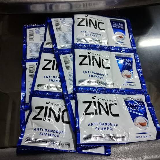 Jual ZINC Shampoo Biru Active & Clean 10ml 1 renceng / 12 sachet ...