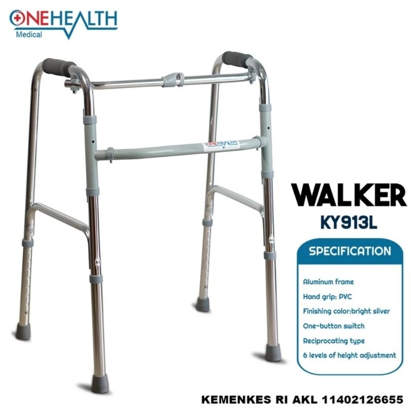 Jual Walker Onehealth KY913 Aluminium Alat Bantu Jalan Lipat | Shopee ...